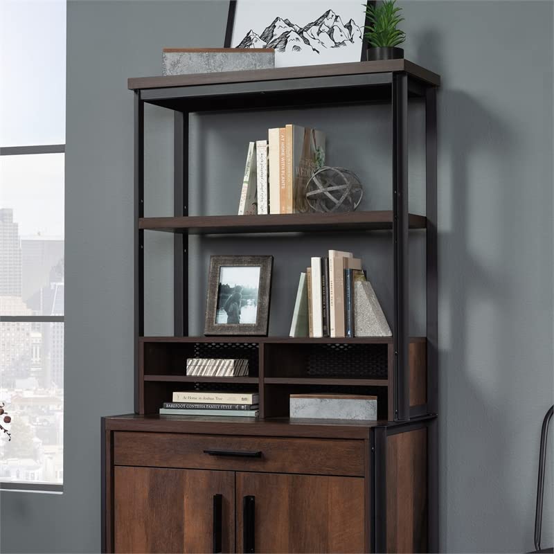Sauder Briarbrook Engineered Wood and Metal Utility Hutch in Barrel Oak