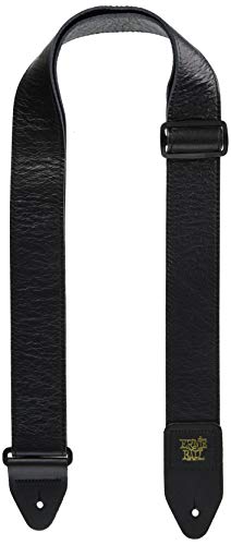 Ernie Ball Tri-Glide Italian Leather Guitar Strap, Black (P04134)
