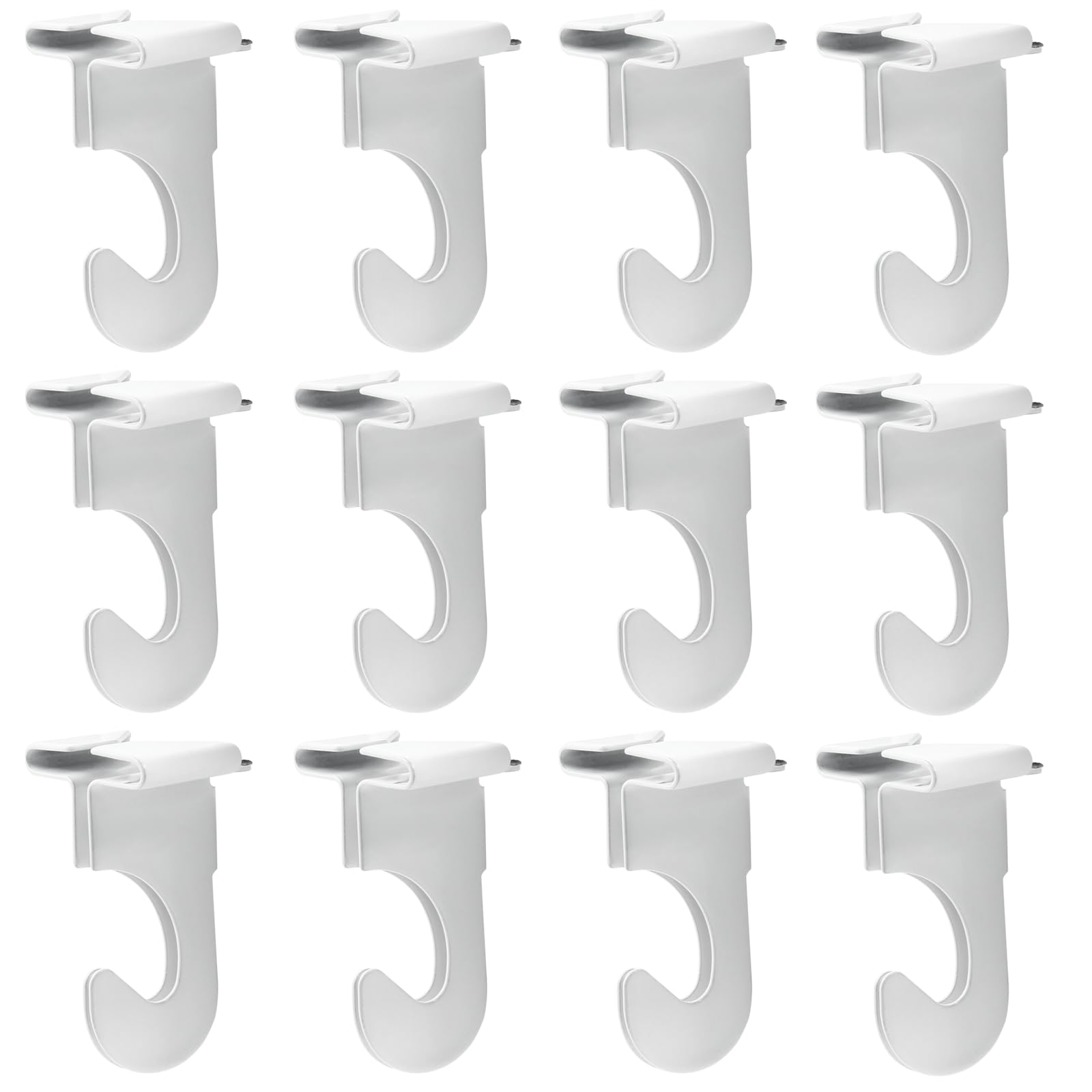LifCratms 12Pcs Drop Ceiling Hooks, White Zinc Alloy T-Bar Track Clips Suspended Ceiling Hanging Hooks Heavy Duty Ceiling Tile Hooks for Hanging Plants Home Office Classroom Signs Decorations