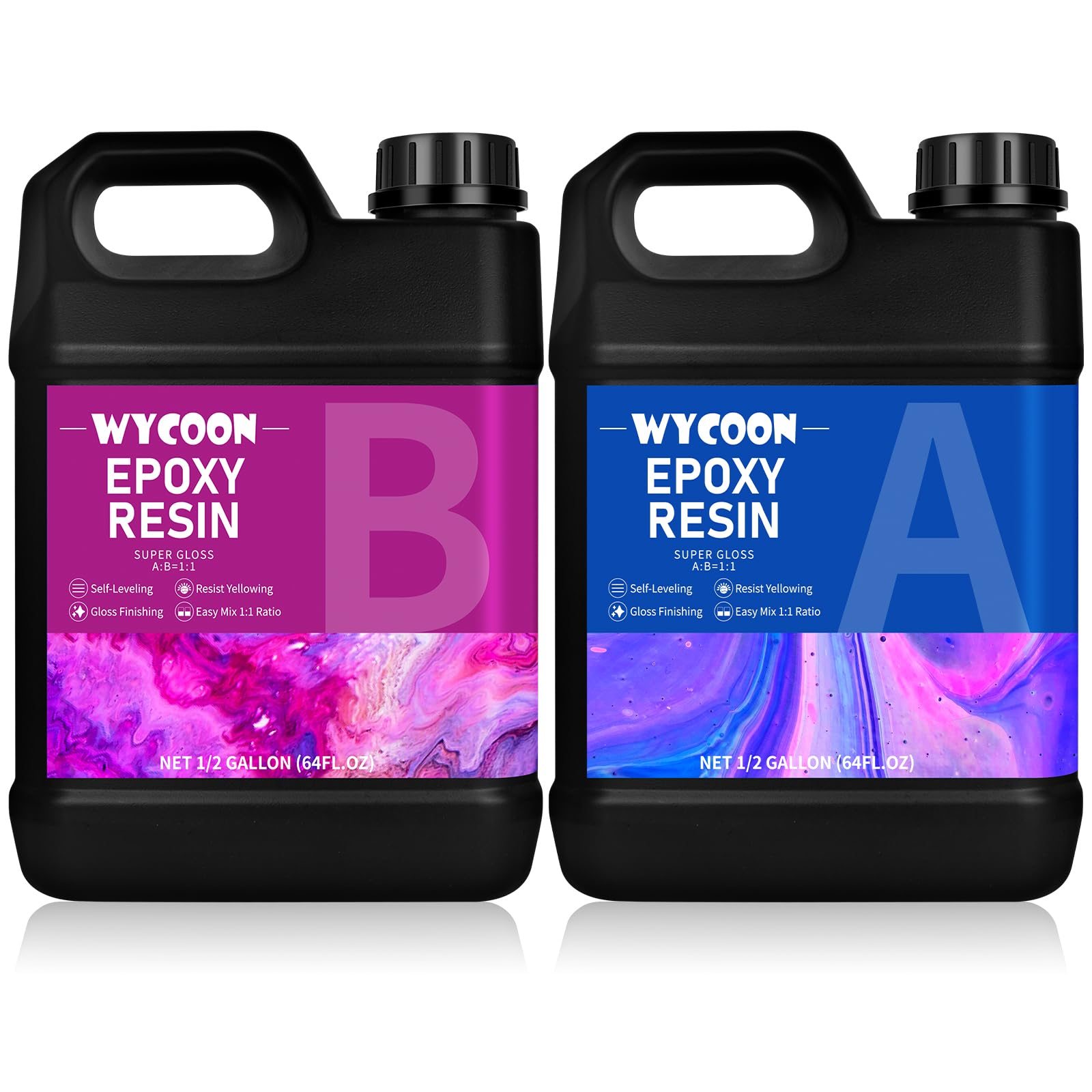 Epoxy Resin, 80OZ Crystal Clear Epoxy Resin Kit, Bubble Free & No Yellowing Casting Resin, Fast Curing Resin Kit for Art Crafts, Jewelry Making, Countertop, Table Top, Wood