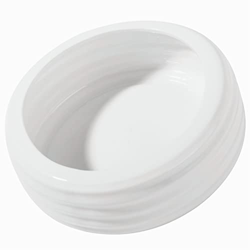 Reptile Food Bowls -Ceramic Round Reptile Water Food Dish, Pet Food Bowl for Lizards, Small Snakes, Young Bearded Dragons, Gecko Tortoise Spider (White, Large-1Pack)