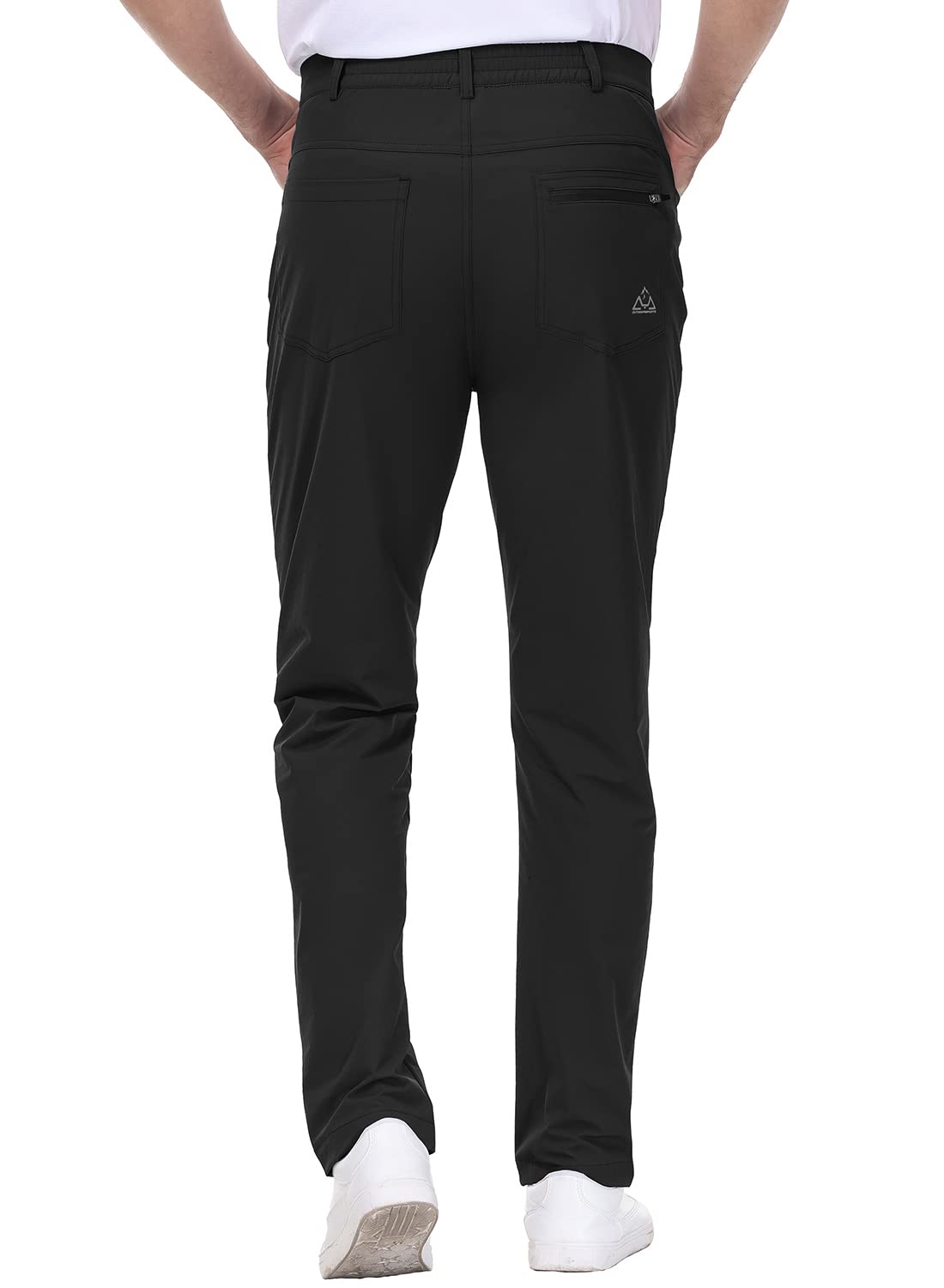 Gopune Men's Stretch Golf Pants Outdoor Work Casual Pant with Pockets Black,38
