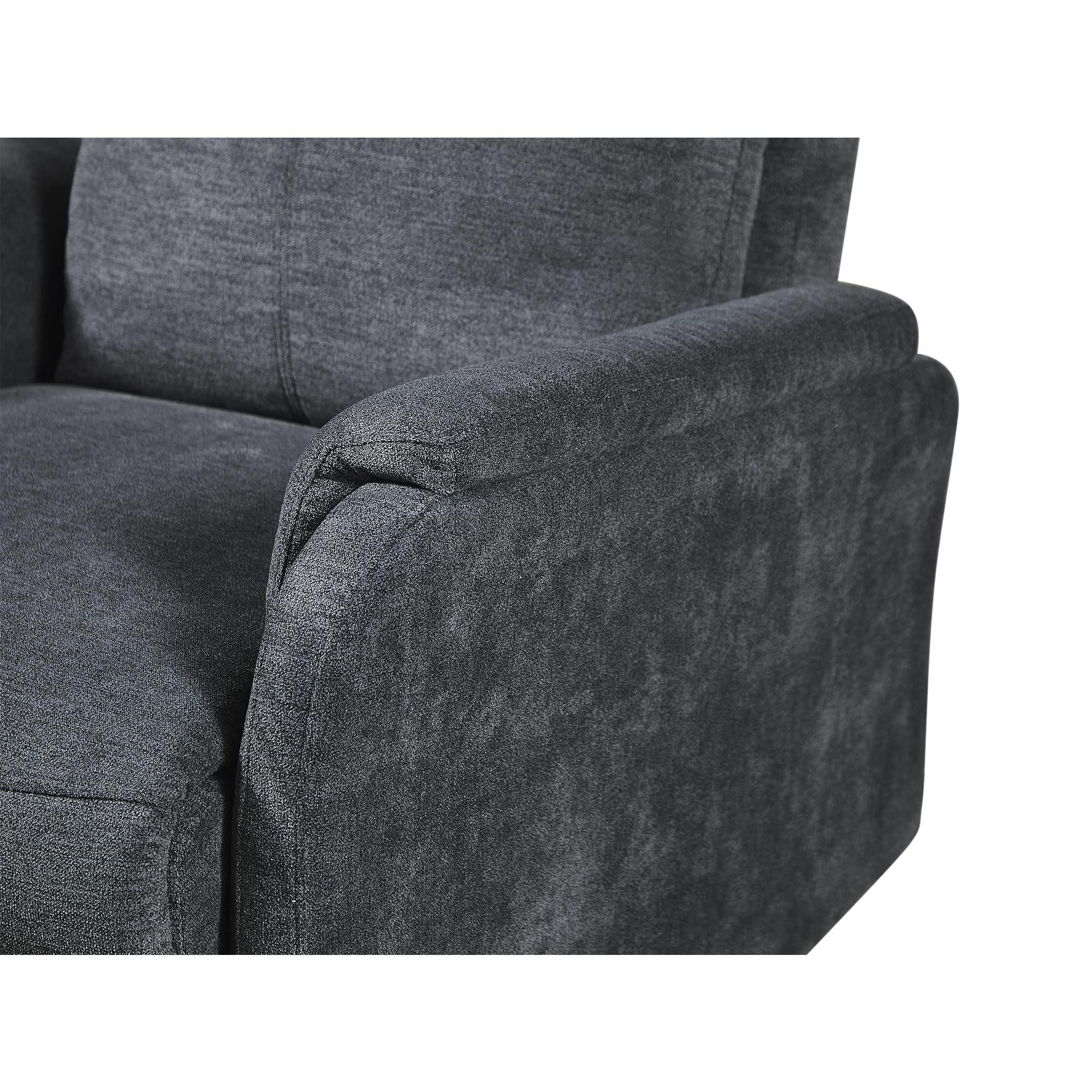 FIQHOME Electric Power, Fabric Single Sofa Recliner Function,Ergonomic Lounge Chair, Home Theater Seating with USB Charge Port for Small Room, Grey, Dark Gray