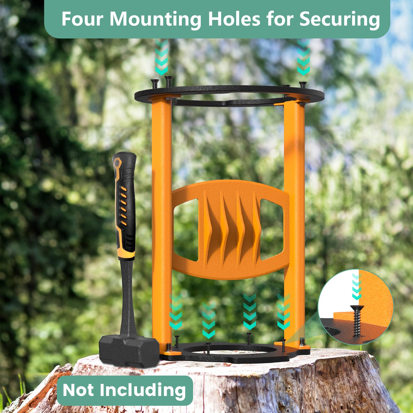Meoligr Log Wood Splitter with Cast Steel Double-Blade Kindling Cracker, Log Splitters Tools for Firewood, Portable|Sturdy Kindling Splitter 13'' x 17'' (No Hammer)