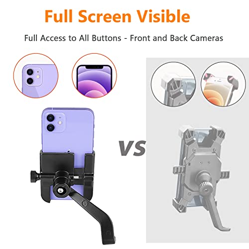 UBeesize Motorcycle Rearview Mirror Phone Mount, Cell Phone Holder for Motor Full Aluminum Alloy Universal Smartphone Holder Mount【Φ10mm】 for iPhone, Galaxy, Google Holds Phones Width Up to 3.7”
