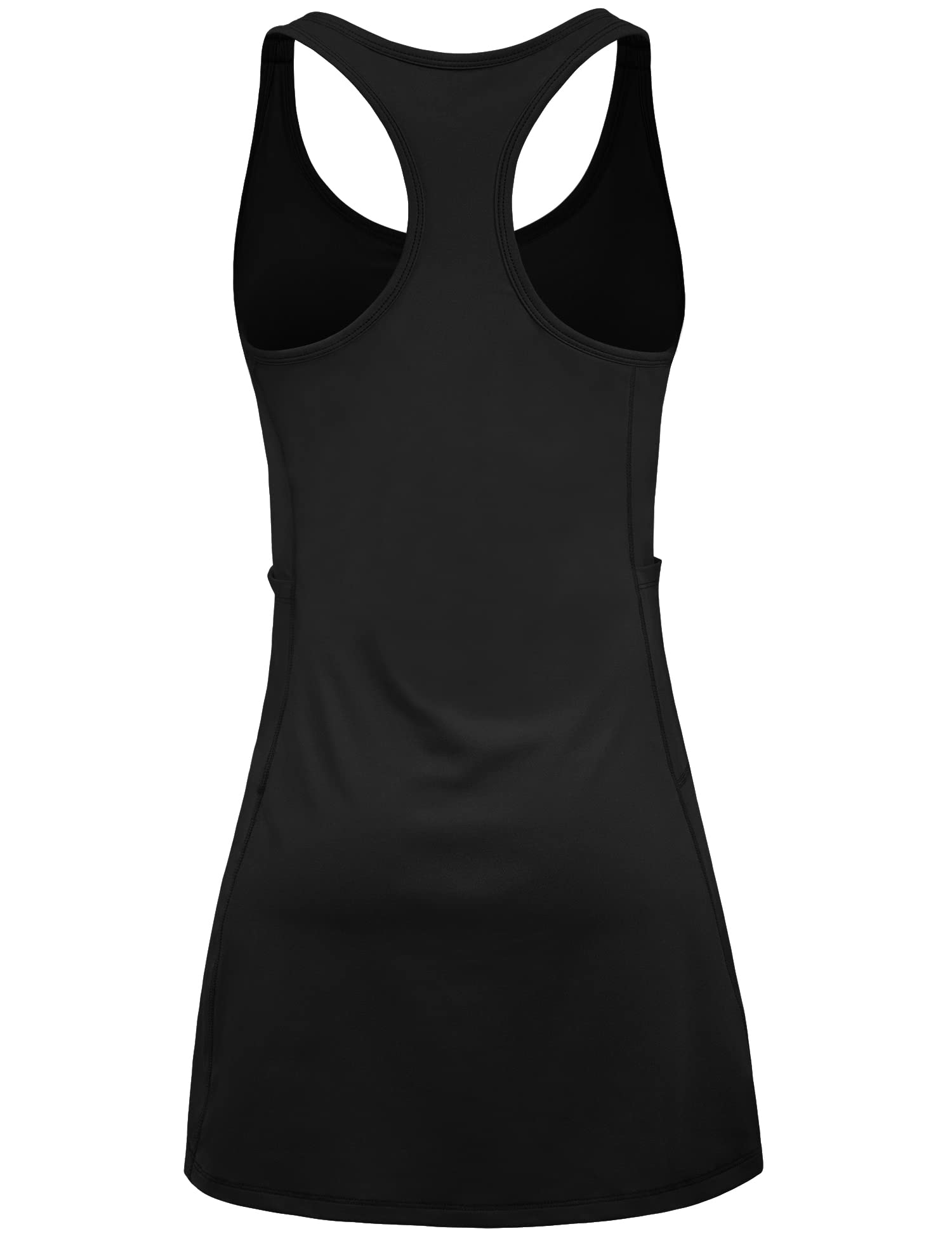 GORSOIZY Womens Exercise Workout Dress with Built-in Shorts Sleeveless Athletic Dresses for Golf Black Tennis Outfits XL