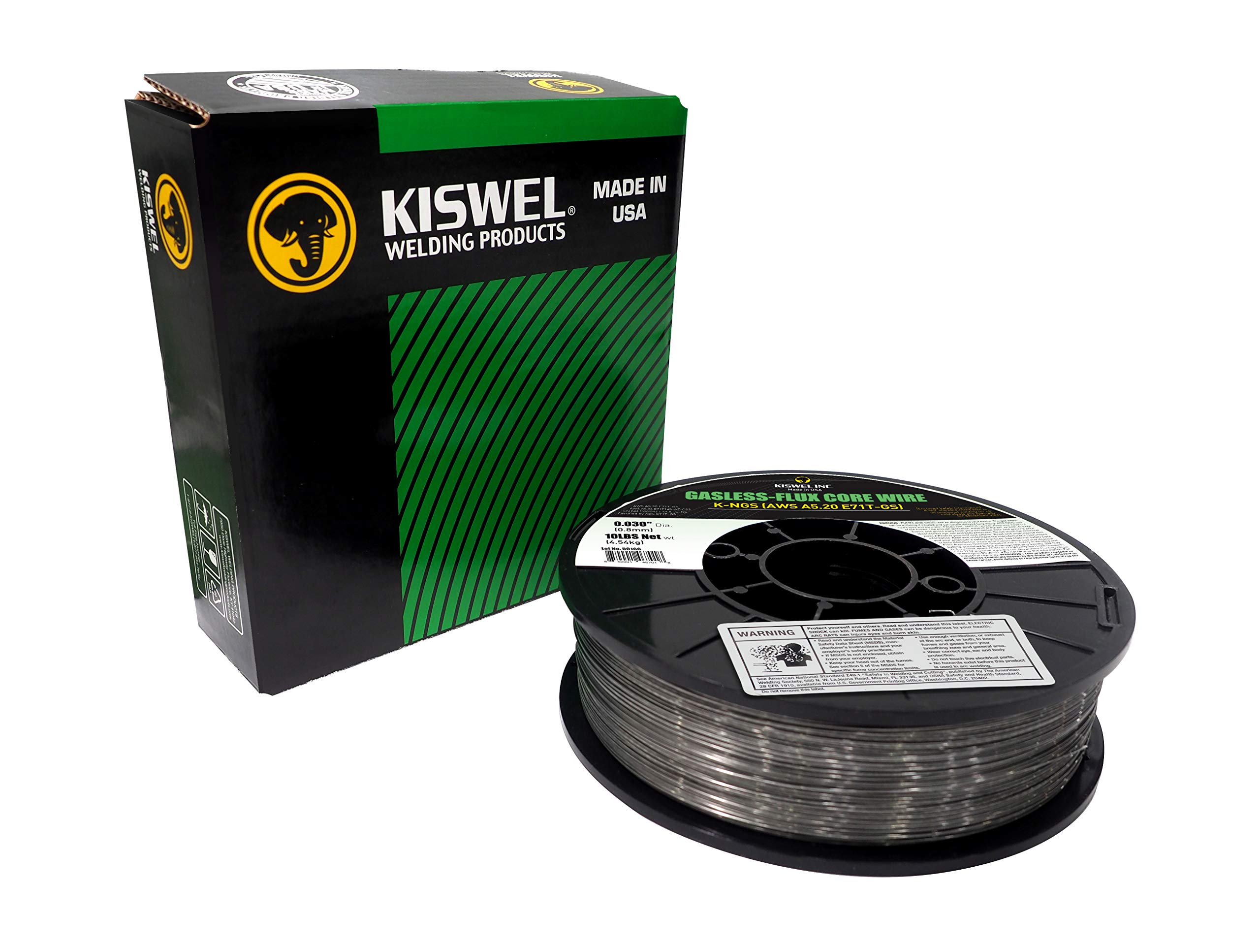 Kiswel USA K-NGS E-71TGS 0.030in. Dia 10lb. Gasless-Flux Core Wire Welding wire Made in USA