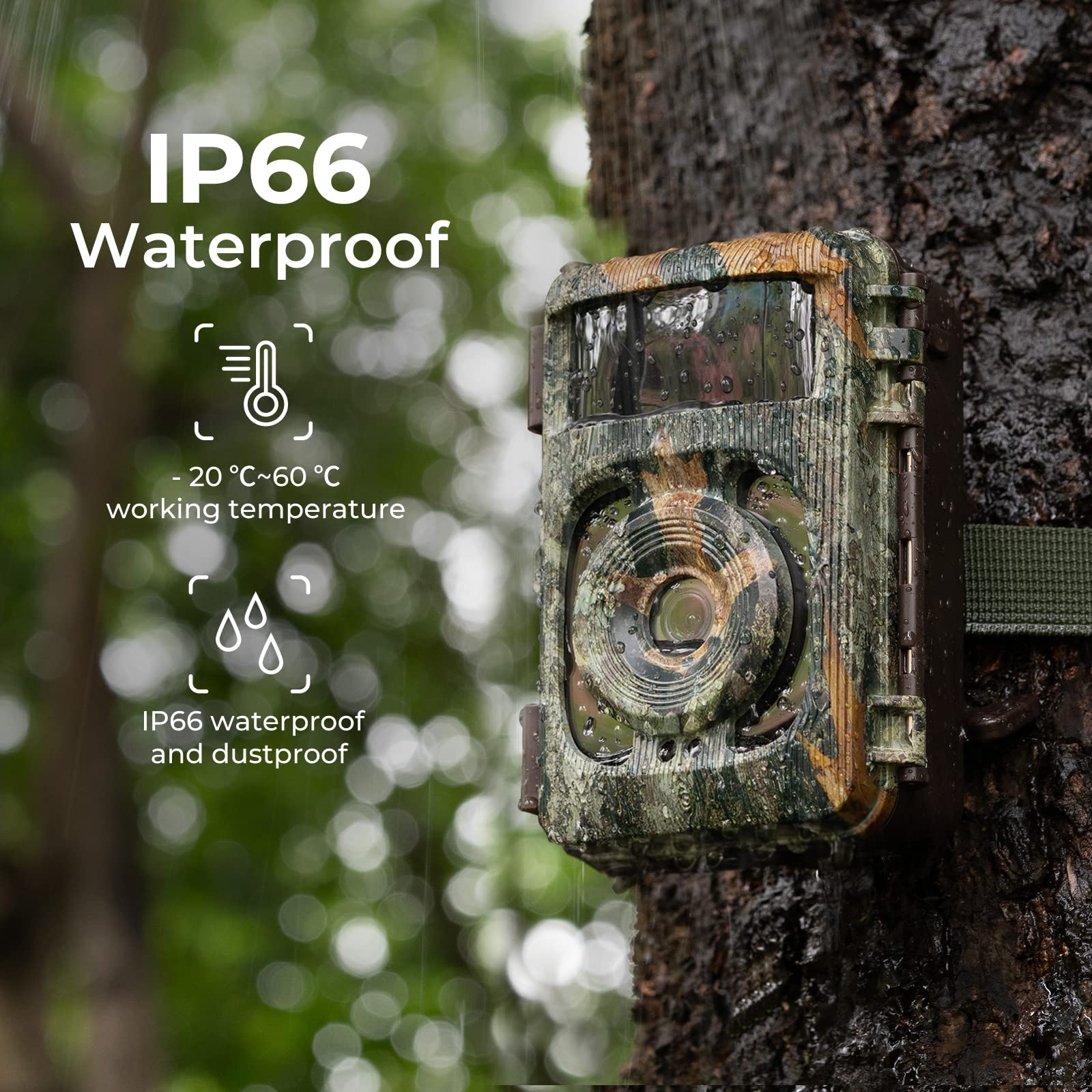 K&F Concept 4K 32MP WiFi Trail Camera, Bluetooth Game Camera with No Glow Night Vision Motion Activated IP66 Waterproof, 0.2s Trigger Time, H.264 HD Video Hunting Camera for Wildlife Monitoring