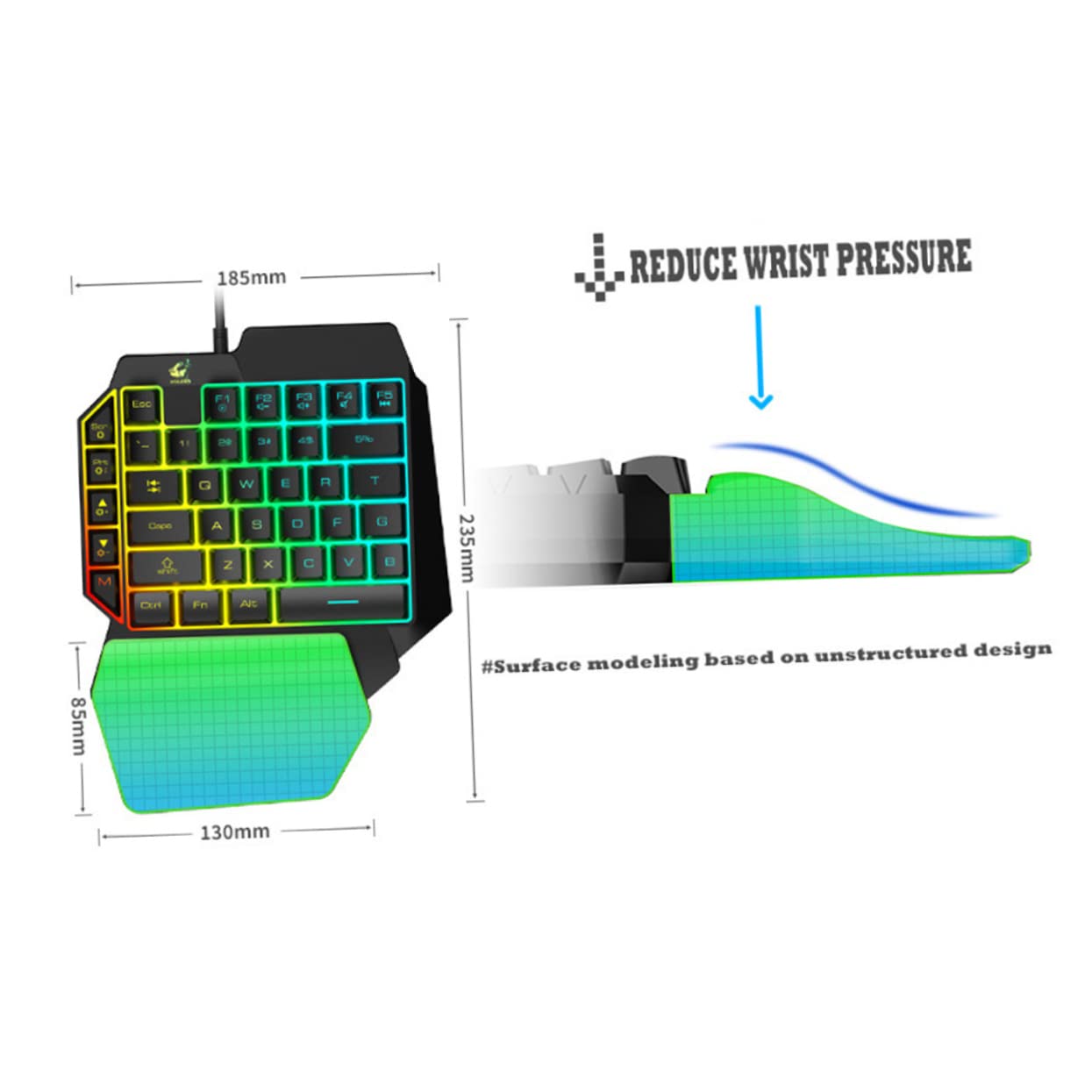 KOMBIUDA Mini Mouse Mechanical Keyboards Computer Keyboard Half Keyboard Gaming Small Gaming Keyboard Gaming Keyboards Play Game Keyboard Computer Game Keyboard E-Sport Keyboard Set t1