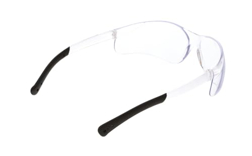 MCR Safety Glasses BK110 Clear Polycarbonate Lens with UV Protection and Scratch Resistant Coating, Soft Non-Slip Temple and Nose Piece, 1 Pair