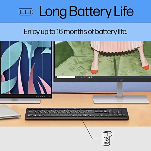 HP 230 Wireless Keyboard - Wireless Connection - Low-Profile, Quiet Design - Windows & Mac OS - Laptop, PC Compatible - Shortcut Keys & Number Pad - Long Battery Life (3L1E7AA#ABA),Black