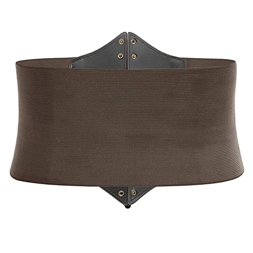 Scarlet Darkness Corset Belt for Women Steampunk Goth Pirate Buckles Wide Waist Cincher Brown XL