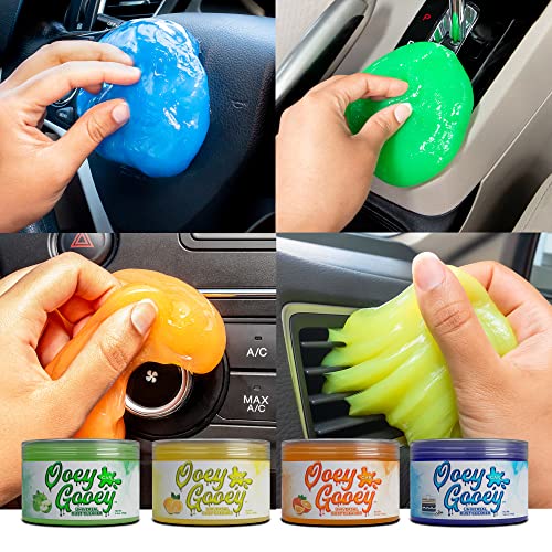 Scented Car Cleaning Gel for Detailing - Pack of 4 Biodegradable Slime for Cleaning Car Interior - Perfect Keyboard Cleaner Gel to Make Your Car Shine - Auto Interior Cleaner (5.6oz/pcs)