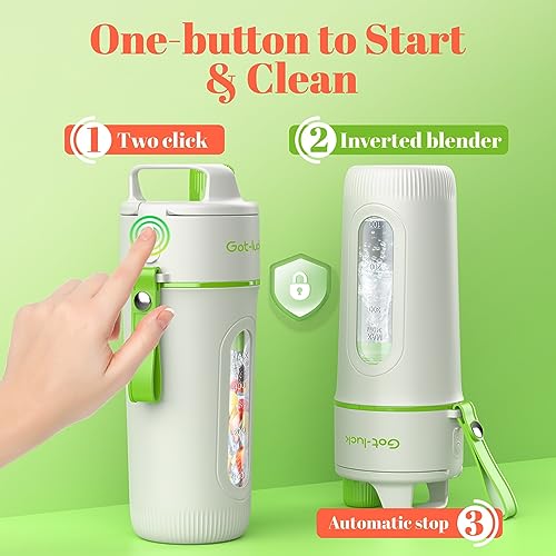 Small Blender for Shakes and Smoothies with 340ml Mini Portable Blender Cup and Travel Lid, BPA-Free Personal Blender for Smoothies with Durable 6 Stainless Steel Blades, USB Rechargeable Fresh Fruit Juicer for Kitchen, Travel, Gym & Office
