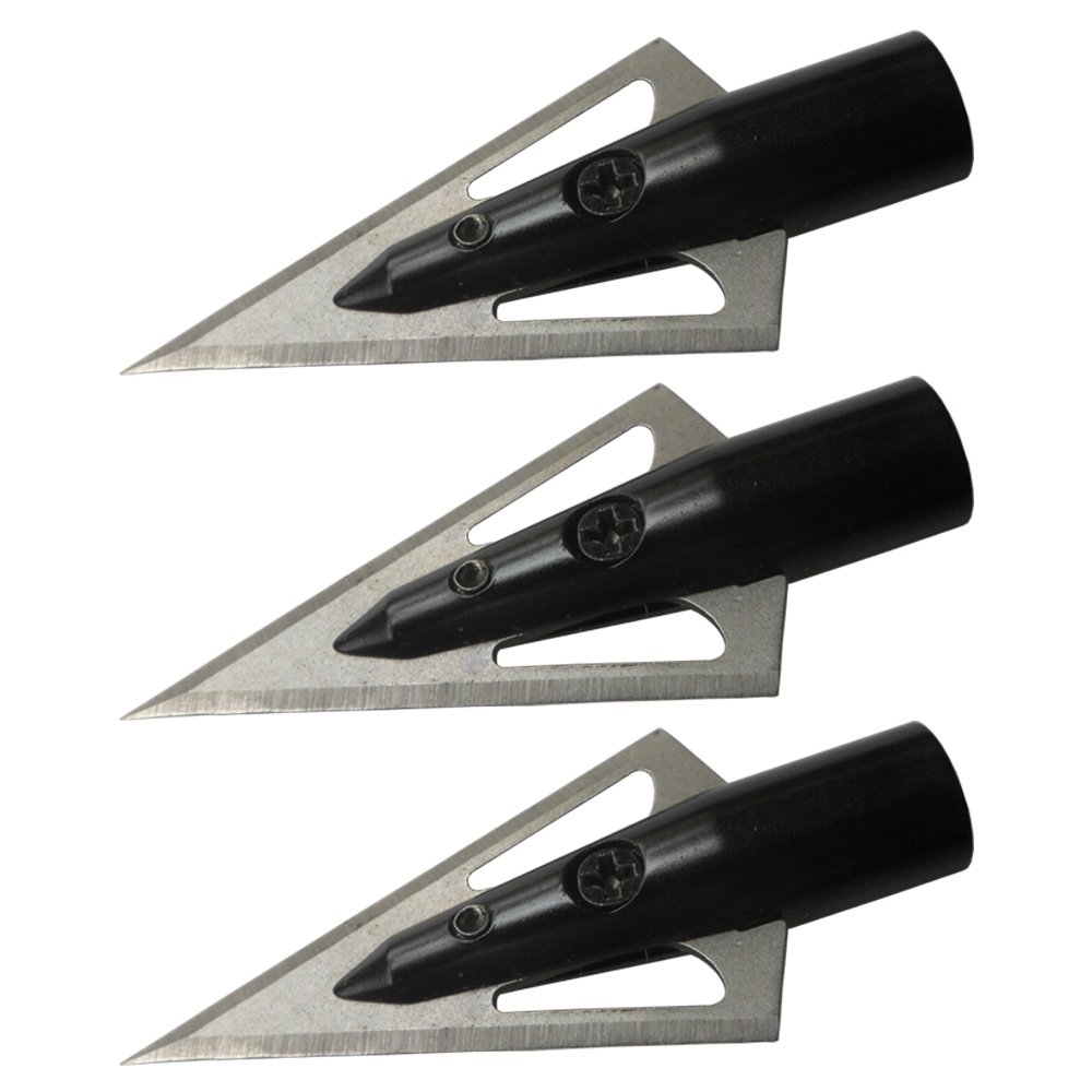 e5e10 12pcs Cross Broadheads 100 Grain 4 Blade Crossbow Broadhead Sharp Arrow Point for Hunting Crossbow Compound, Silver