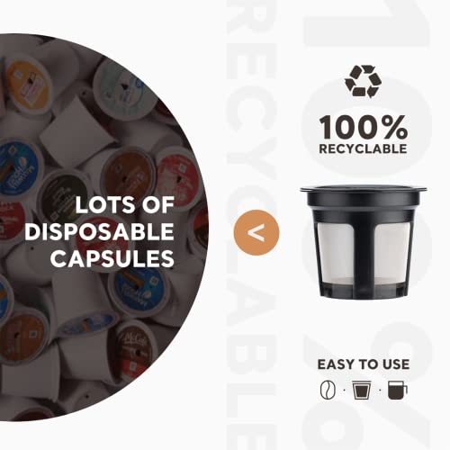 Reusable Coffee Pods Compatible with Ninja DualBrew Coffee Maker, 4 Pack Reusable K Pod Permanent k Cup Coffee Filter Accessories for Ninja CFP301 CFP201 CFP307 Dual Brew Pro