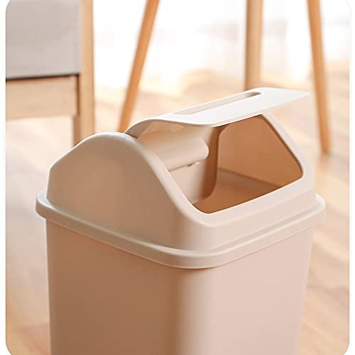 ESASAM Trash Bin, 1pc Recycle Bin Plastic Trash Can Desktop Trash Can with Lid Small Home Office Clean Trash Can Button Desktop Pink (Size : Small)