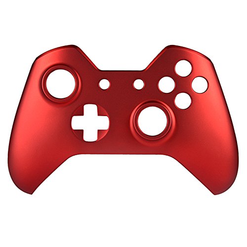 eXtremeRate Custom Design Unique Top Shell Case Front Housing Replacement Faceplate Kits for Xbox One Remote Controller Cover (Soft Touch Red)