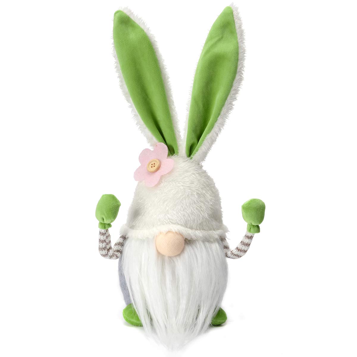 Funoasis Easter Bunny Gnome Spring Gnomes Easter Holiday Home Decoration Gnome Plush Handmade Rabbit Gifts Swedish Tomte Elf (Green Bunny, 13 Inches)