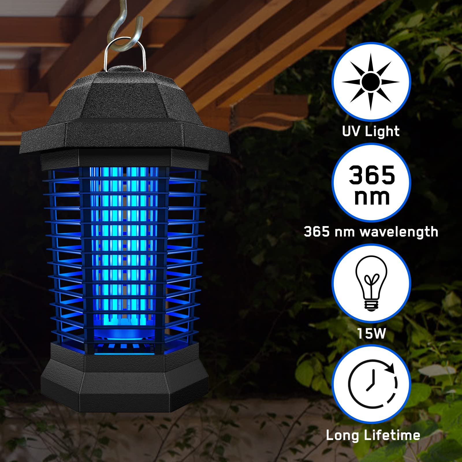 GOOTOP Replacement Bulb for Zap T6 Pro, T8, T9,X3 Bug Zapper, 15W, 4-Pin Base, U-Tube Bulb Twin Tube Bulb