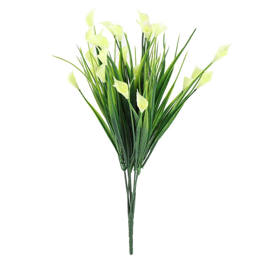 Fdit Artificial Flowers Calla Leaf Fake for Home Garden Party Wedding Decoration (White)