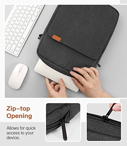 MoKo 13.3-14 Inch Laptop Sleeve Bag Fits MacBook Pro 13" M2 2022/Pro M1 Pro/M1 Max 14.2 2021, MacBook Air 13.6" M2 2022, Tab S8 Ultra 14.6", Handle Carrying Case with Shoulder Strap, Black & Gray