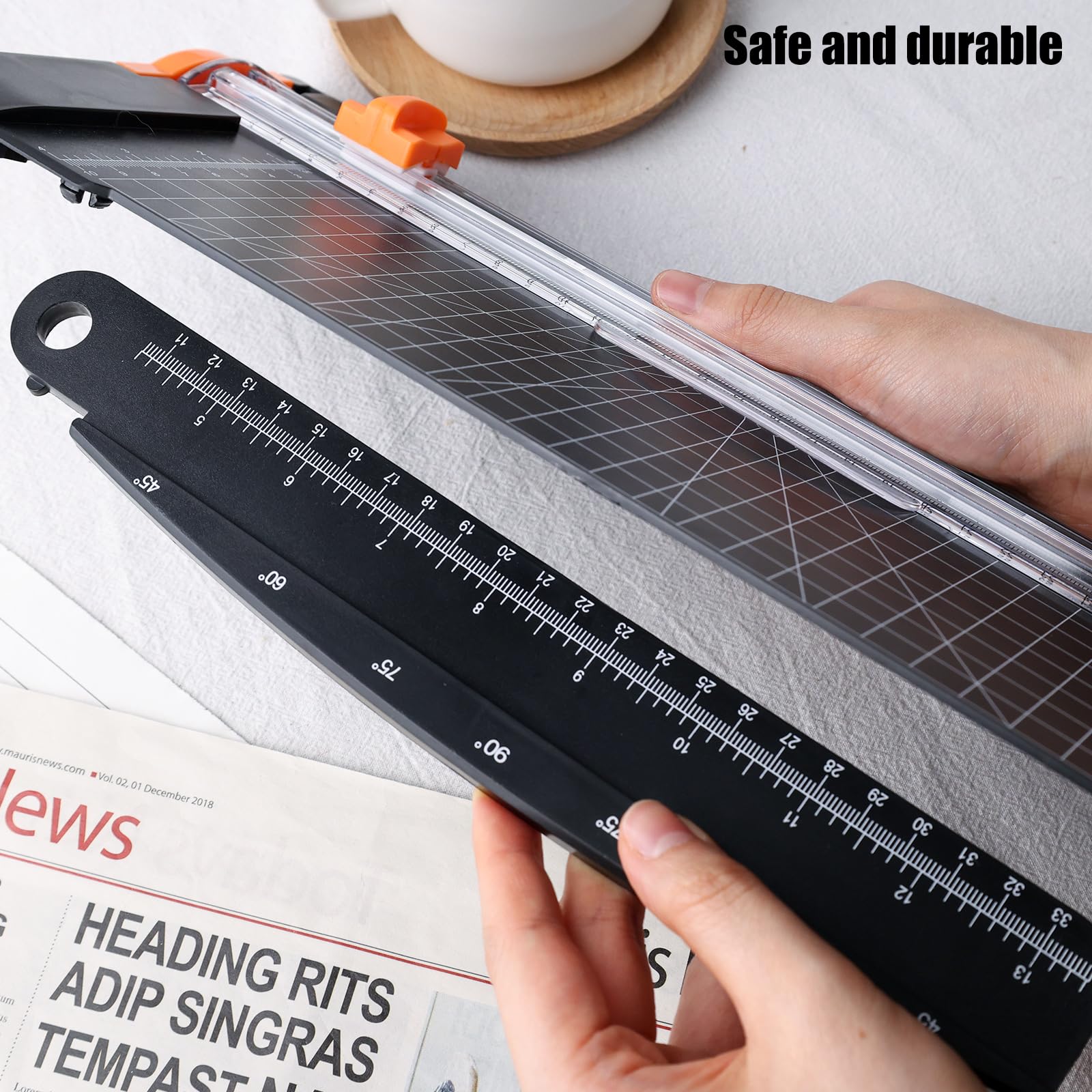 Koogel Black Mini Paper Cutter, A4 Paper Trimmer 15" x 6.1" Paper Cutter for Scrapbooking Craft Paper Coupon Label Cardstock