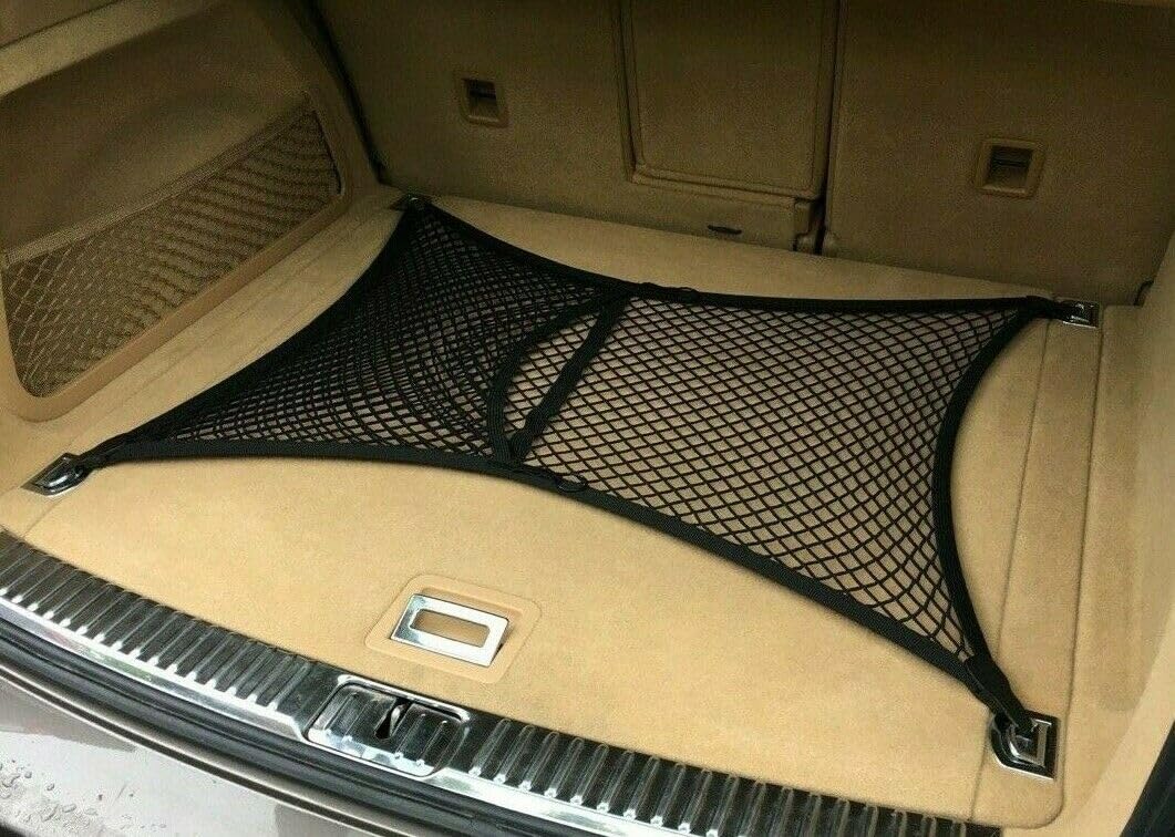 EACCESSORIES EA Trunk Organizer Cargo Net for Porsche Cayenne 2011-2023 - Floor Style Cargo Net for SUV - Premium Mesh Elastic Car Trunk Organizer Vehicle Carrier Storage - Compatible with Cayenne