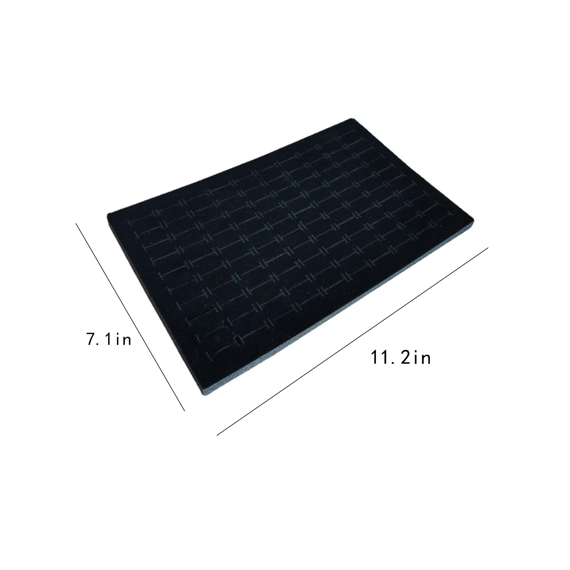 Homeanda Velvet L-Shaped 100 Slots Ring Earring Jewelry Display Tray Organizer Holder (4pcs-Sponge-Black)