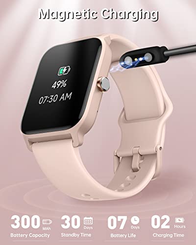 Smart Watch for Women (Answer/Make Call), 1.8" Touch Screen Activity Trackers for Android iPhone Compatible with Alexa Built in, Fitness Heart Rate Blood Oxygen Sleep Monitor, IP68 Waterproof