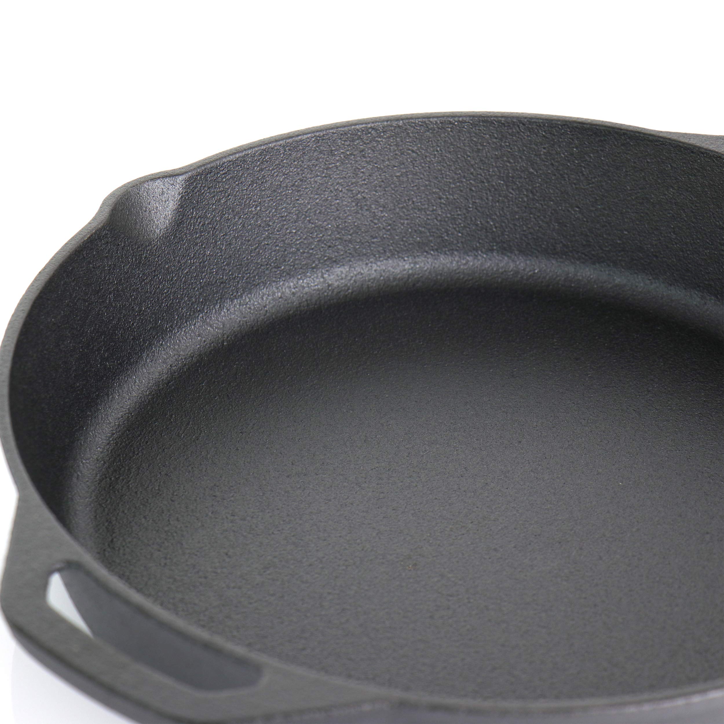MegaChef Skillet, Pan, and Griddle Pre-Seasoned Cast Iron Cookware Set, 6 Piece, Black, Red