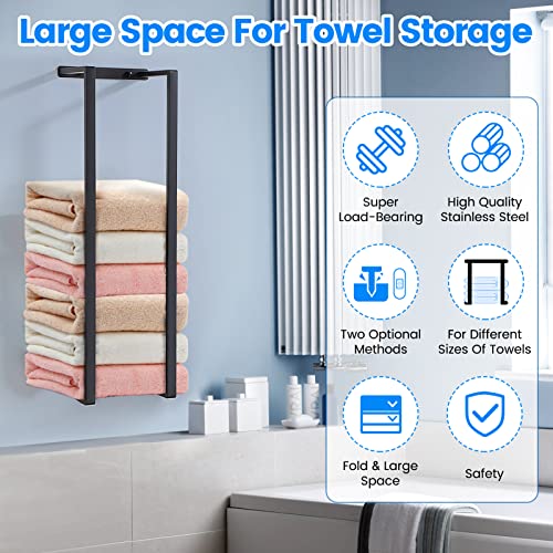 Towel Racks for Bathroom - Towel Storage Rack Wall Mounted, Bathroom Wall Storage, Metal Bath Towel Holder for Washcloths or Bath Towels
