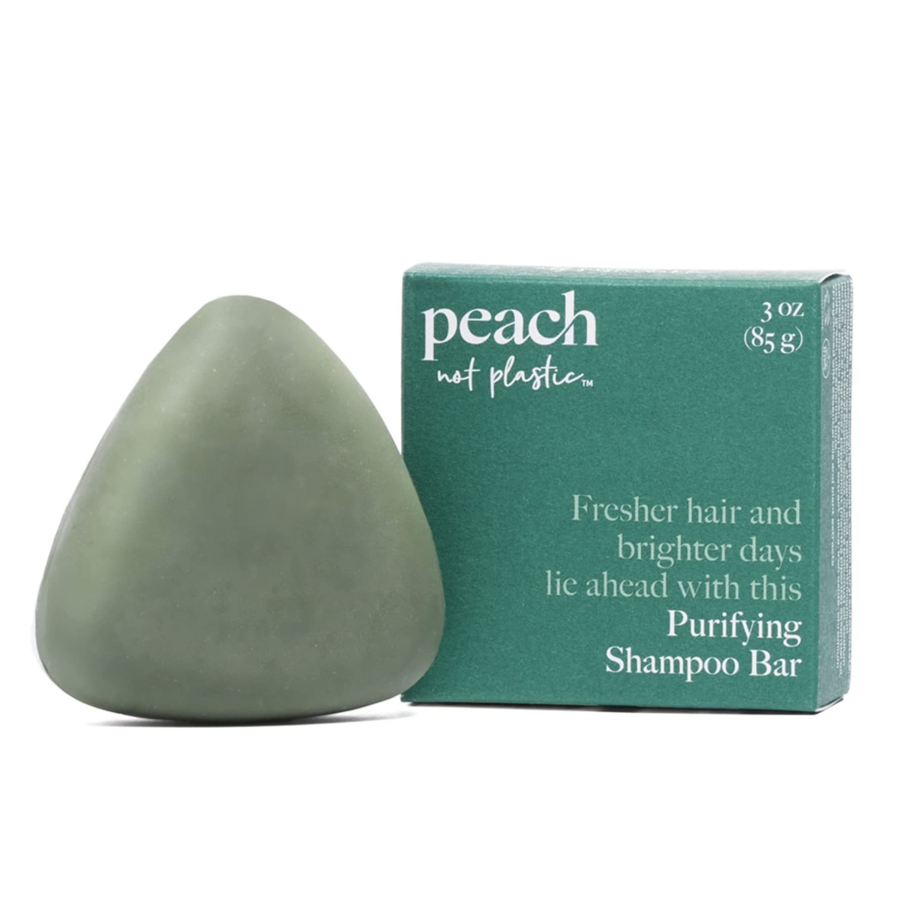 Peach not Plastic Shampoo Bar - Purifying for Oily Hair | Leaves Hair Feeling Light and Clean | Plant Based, Vegan & Eco Friendly | 3oz