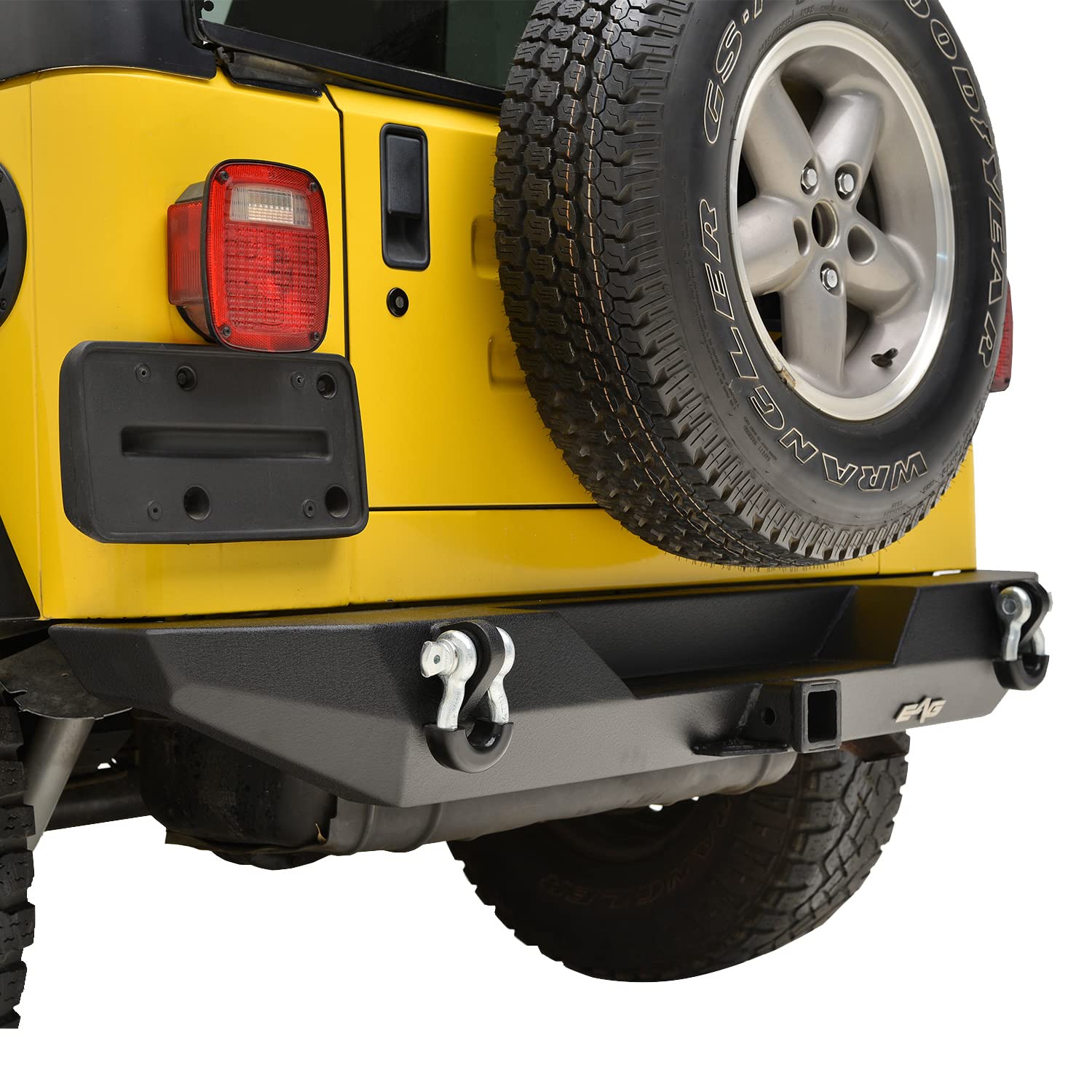 EAG Rear Steel Bumper and Hitch Receiver Fit for 87-06 Wrangler YJ TJ