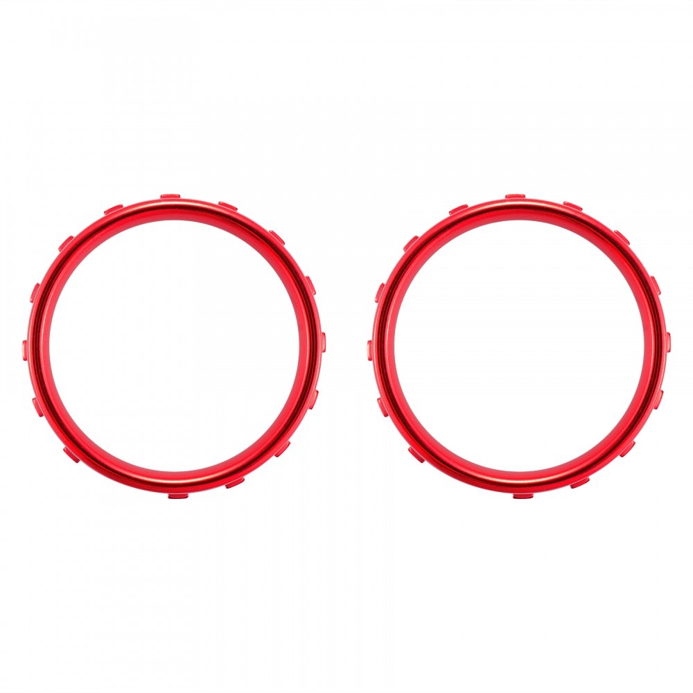 eXtremeRate Matte Chrome Red Accent Rings Accessories for Xbox One Elite Controller, Replacement Parts Profile Switch Buttons for Xbox One Elite Controller (Model 1698) - Pack of 2