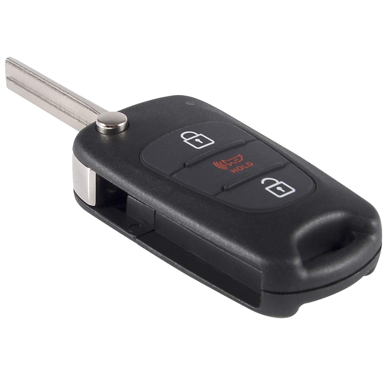 FEBRYTOLD 2 Pcs Remote Key Shell for Kia, 3 Buttons Flip Key Fob Remote Shell with Blade for 2012-2014 Kia Rio 2010-2013 Kia Soul and 1 Pcs Screwdriver (Only Key Shell)