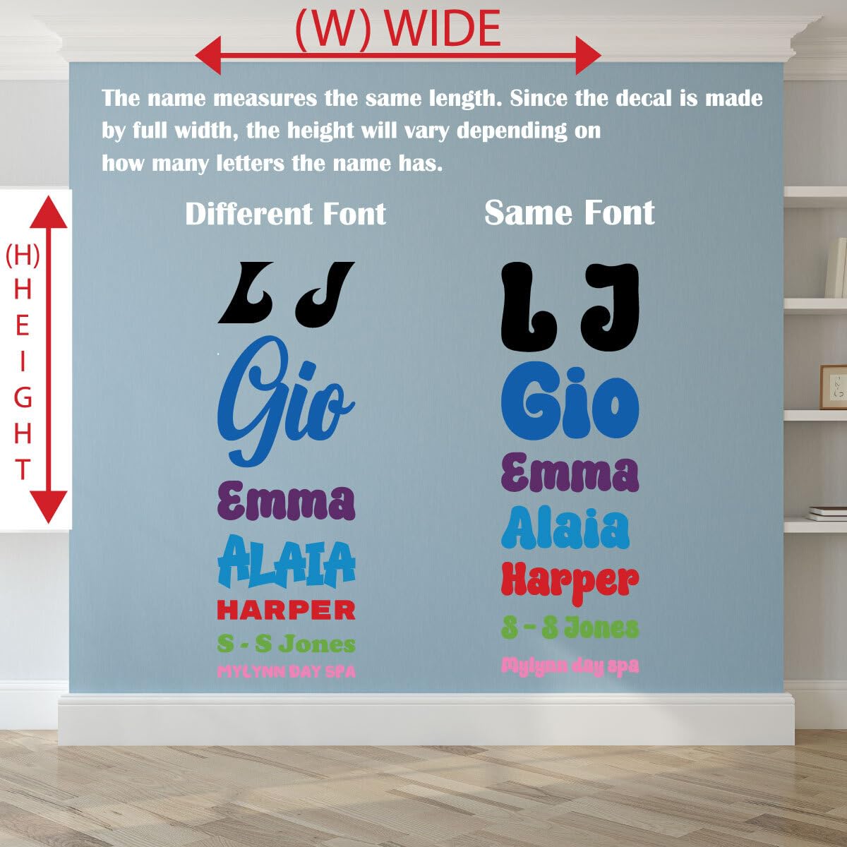 Stich Personalized Name Nursery Wall Decal Vinyl Sticker | Multiple Font Options | Custom Kids Room Décor | Bedside Decals | Children’s Room | Car | Laptop