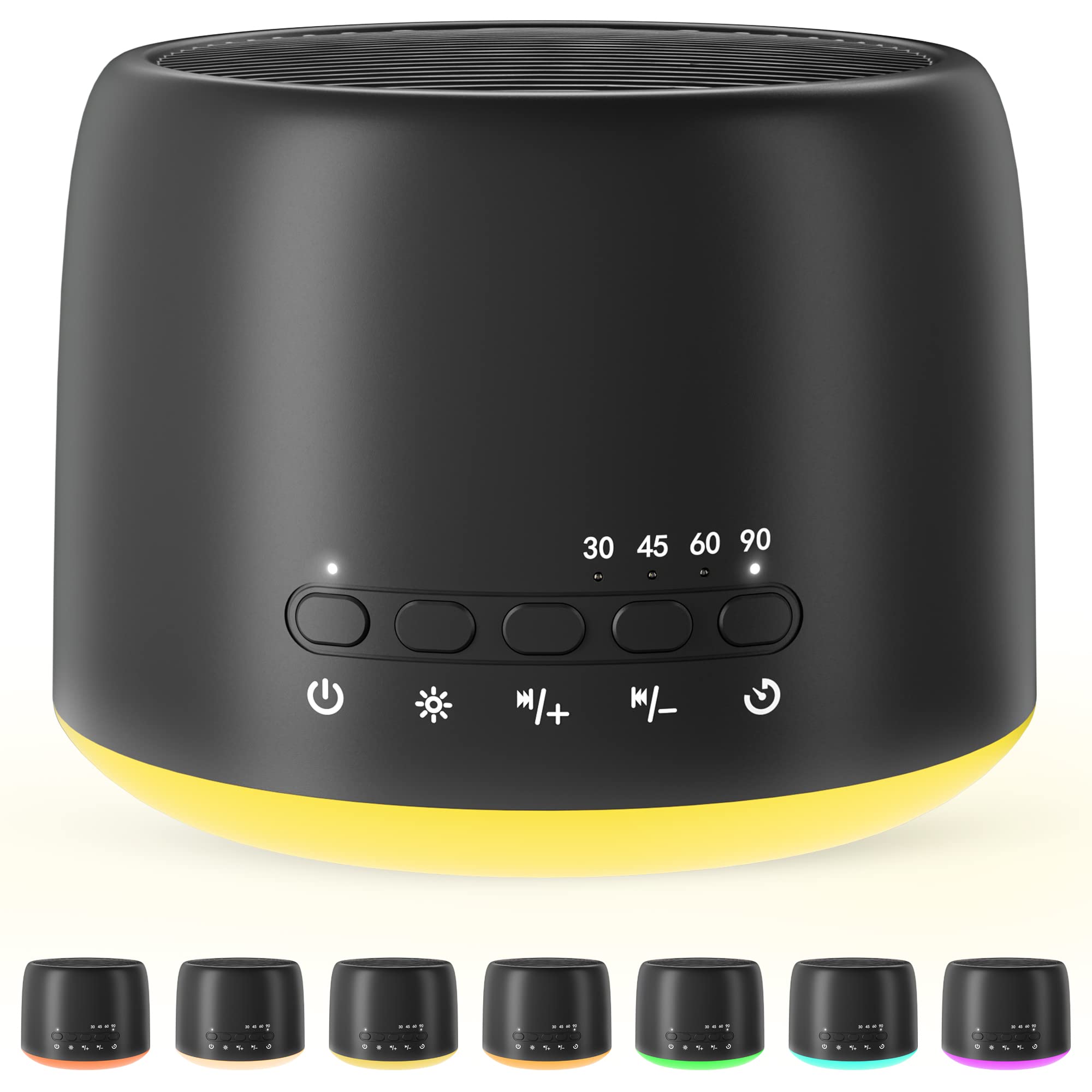 White Noise Machine for Baby Kids Adults, 36 Soothing Sounds, Colorful Night Light, Timer & Memory Function, USB or Battery Powered, Volume Adjustable, Portable Sleep Sound Machine for Home Travel