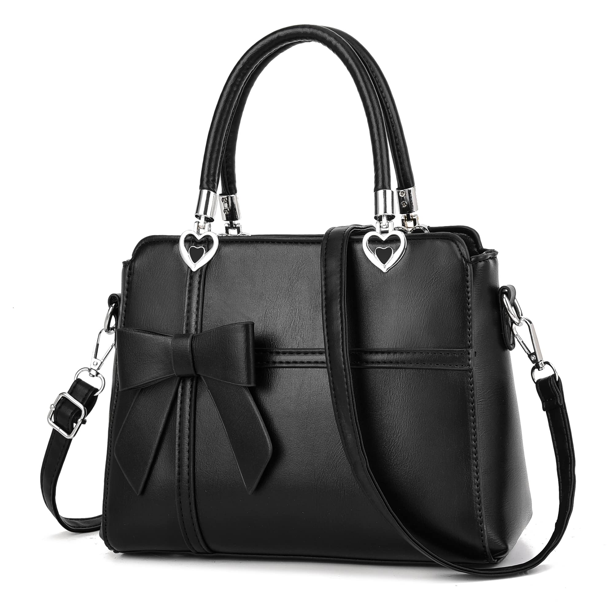 Girls Bowknot Handbag Purse Cute Leather Shoulder Bag for Women Top-handle Totes Satchel