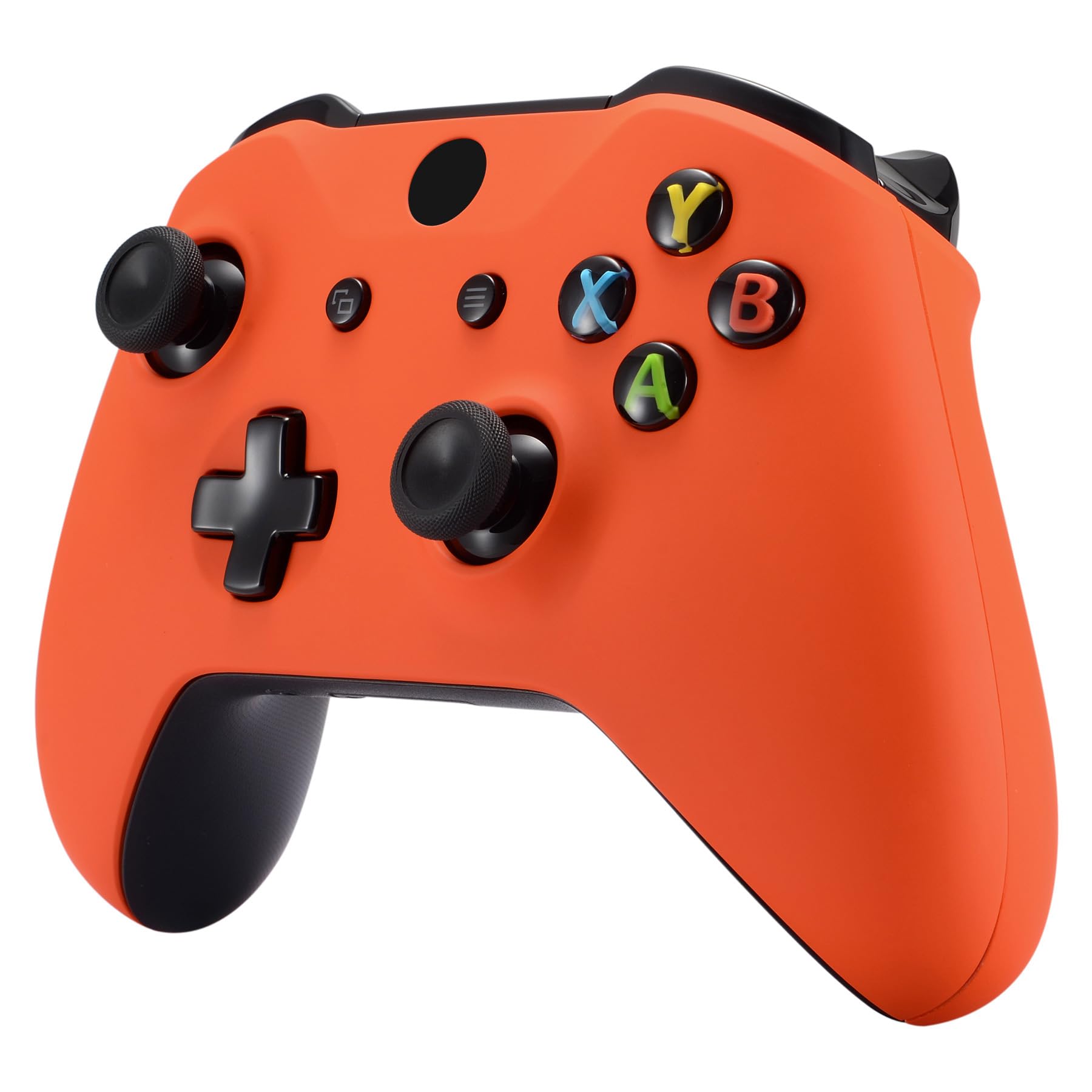 eXtremeRate Soft Touch Top Shell Front Housing Faceplate Replacement Parts with Side Rails Panel for Xbox One X S Controller (Orange)