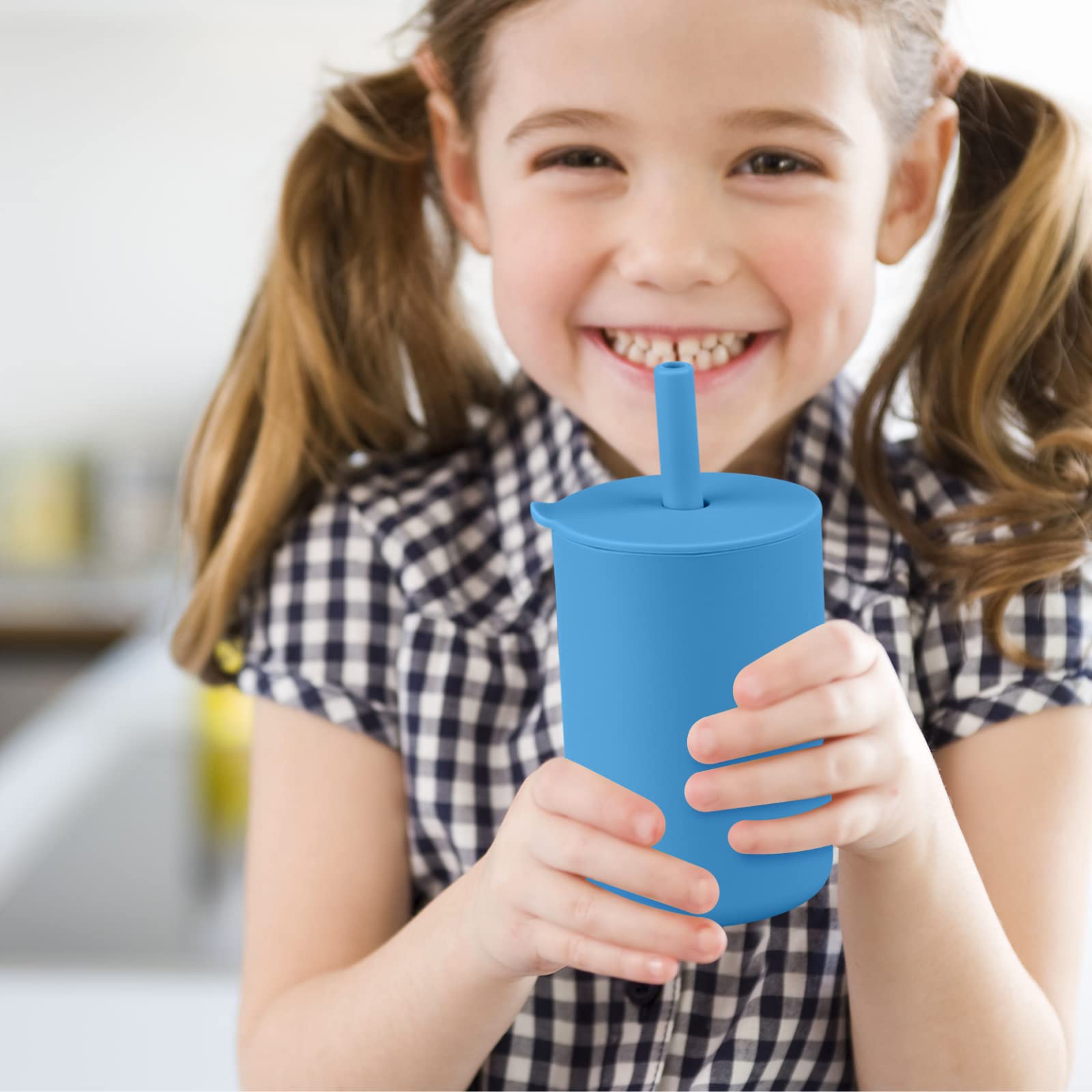 Kalovin Baby Sippy Cup, 3 Pack Silicone Trainer Cup Toddler Training Straw Cup for Boys and Girls, Unbreakable, Spill Proof Sippy Cup for Toddlers, 6 oz