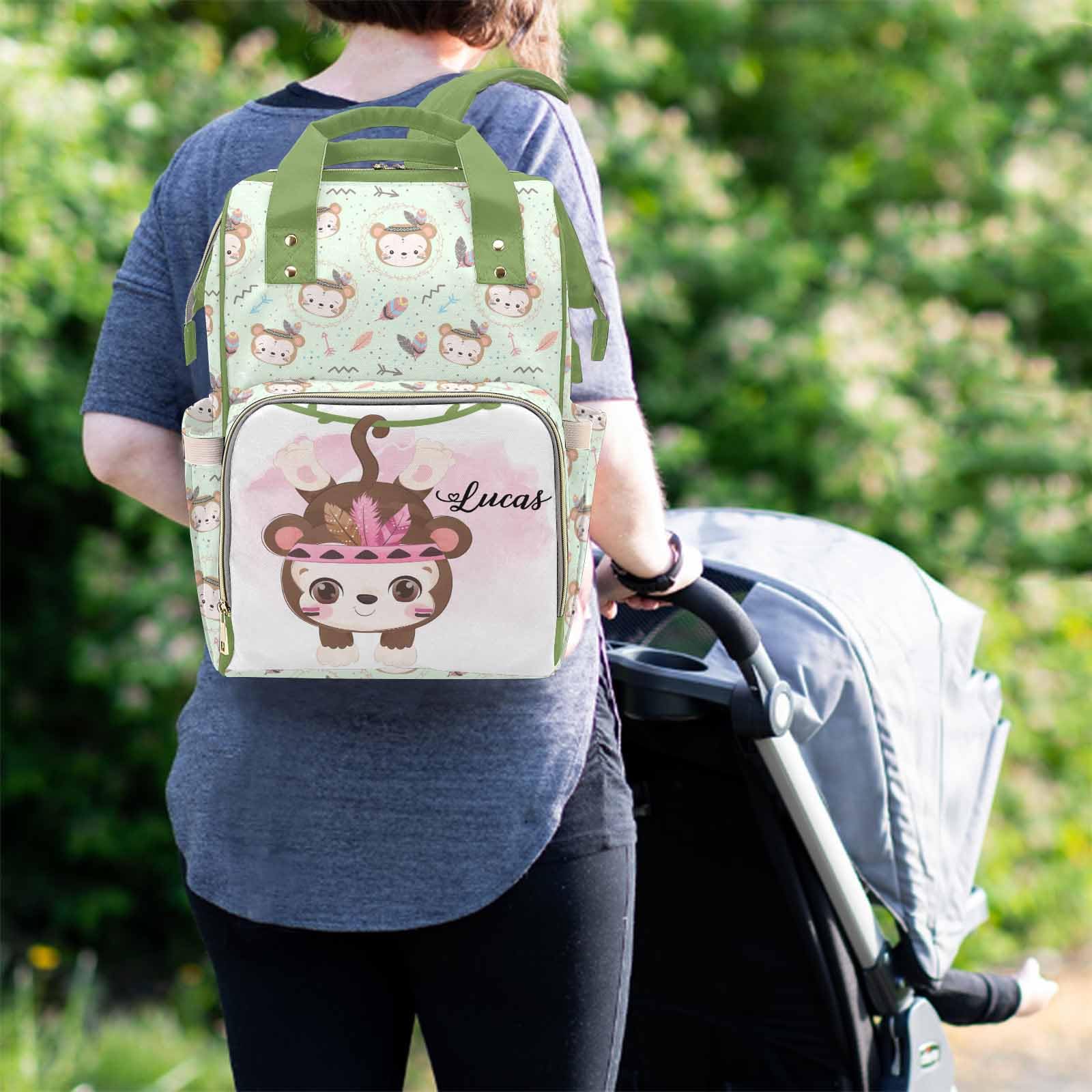 M YESCUSTOM Personalized Diaper Bag with Name, Custom Waterproof Nylon Mommy Nursing Daypack with Large Capacity for Travel Birthday Gift for Women