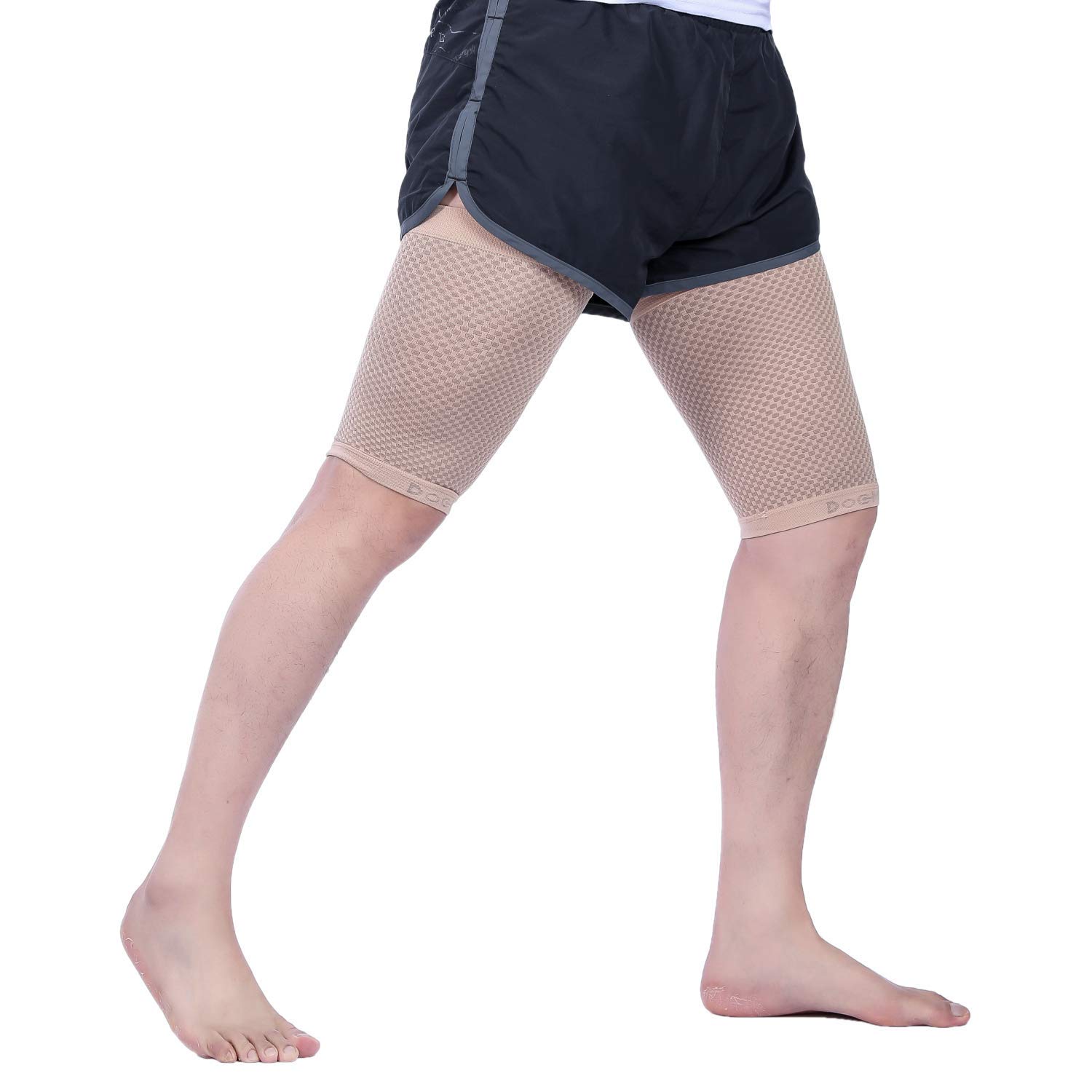Doc Miller Thigh Compression Sleeve for Men Women 1 Pair β Quad & Thigh Compression Wrap - Braces for Thigh Pain Muscle Recovery - Hamstring Compression Sleeve Silicone Band - 1 Pair