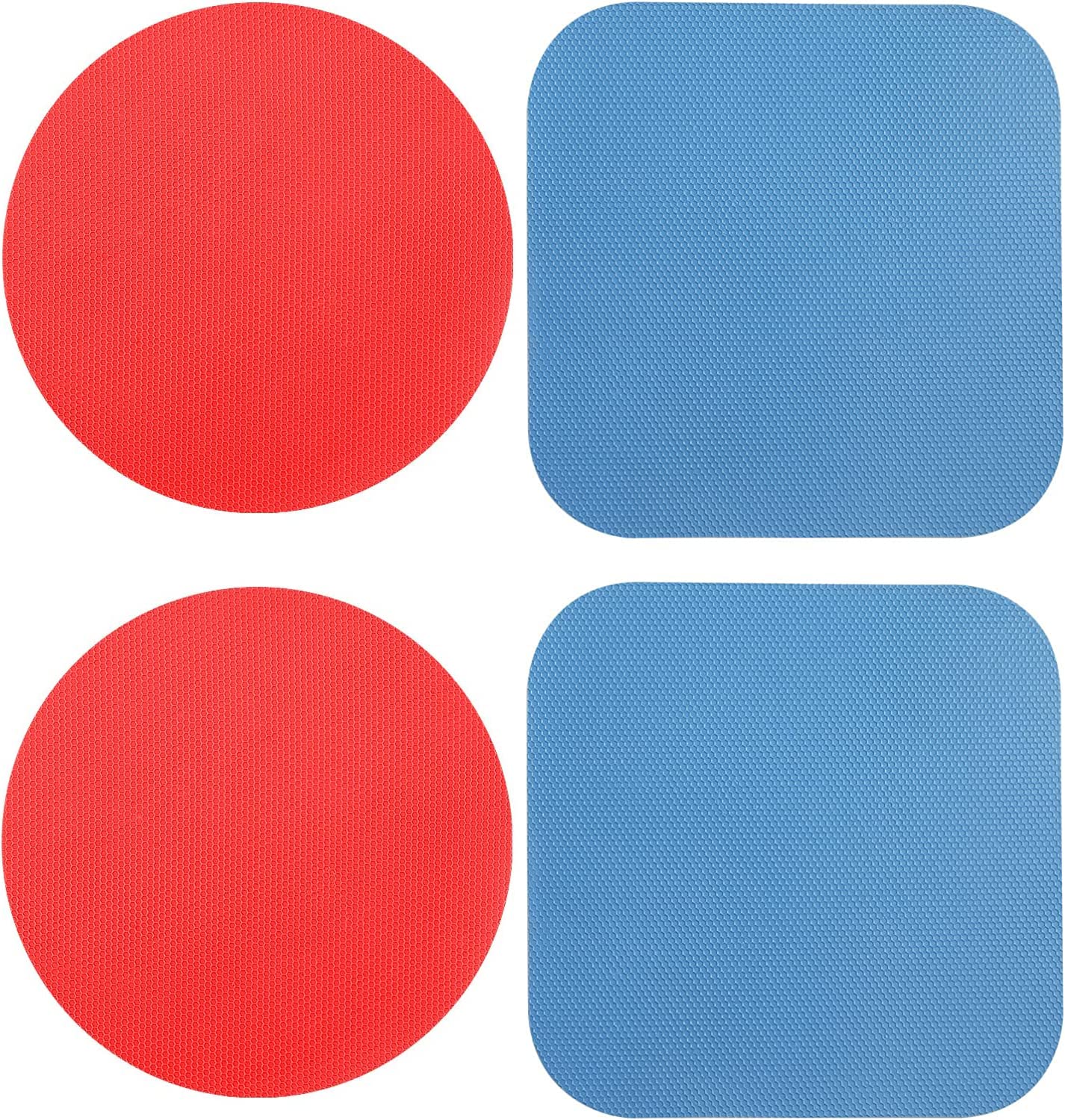 Leteveri Jar Opener Gripper Pad - Rubber Grippers for Opening Jars,Multifunctional Jar Opener for Seniors with Arthritis Weak Hands Kitchen Coasters(Light Blue, Red)