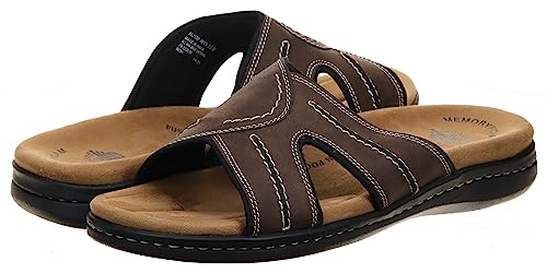Dockers Men's Slide Sandal, Dark Brown, 10 Wide