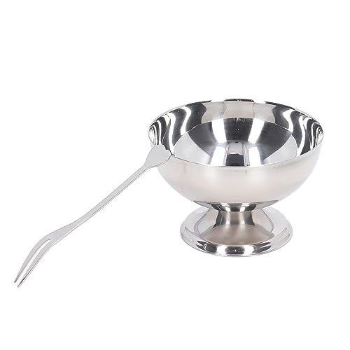 Milltrip Ice Cream Bowl, Stainless Steel Dessert Pudding Bowls, Sundae Salad Serving Dip Bowl, Trifle Tasting Bowls with Fork(#1)