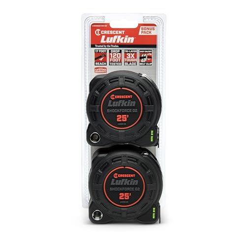 Lufkin Crescent Shockforce G2 25-ft Nite Eye, 2 Pack Tape Measure Set - L1225BSET2V-02