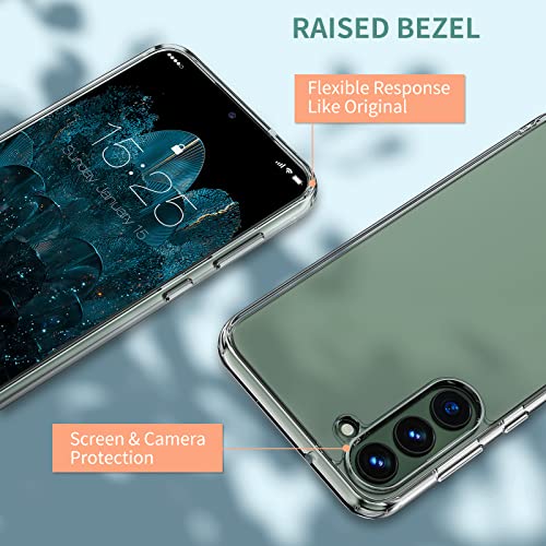 MILPROX Compatible with Samsung Galaxy S23 Clear Case, Cute Case Design for Girls Women, Shockproof Floral Pattern Hard Back for Samsung Galaxy S 23 5G Phone 2023 6.1 Inches-Clear