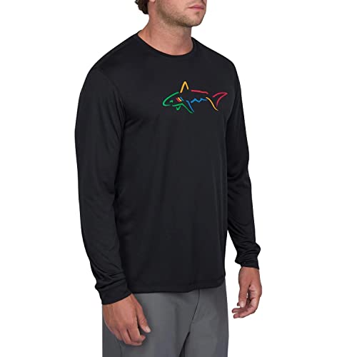 Greg Norman Men's Long Sleeve Golf Performance Tee - Black X-Large