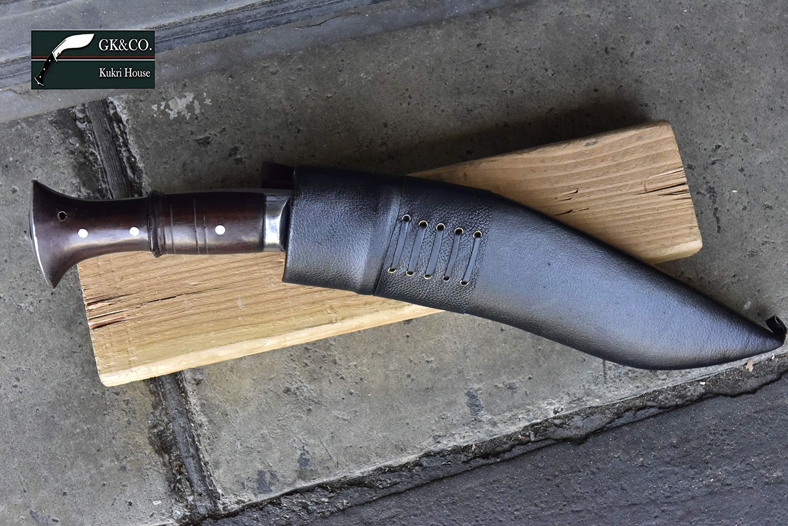 GK&CO. Kukri House Genuine Kukri/khukuri - Authentic 12" 3 Chirra (3 Fuller) The Beast, Full Tang Wooden Handle, Black Leather Sheath Khukuri- Handmade in Nepal Imported